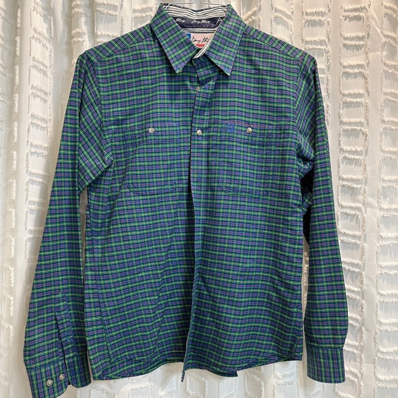 Wrangler | Shirts & Tops | Wrangler Boys Western Blue And Green ...